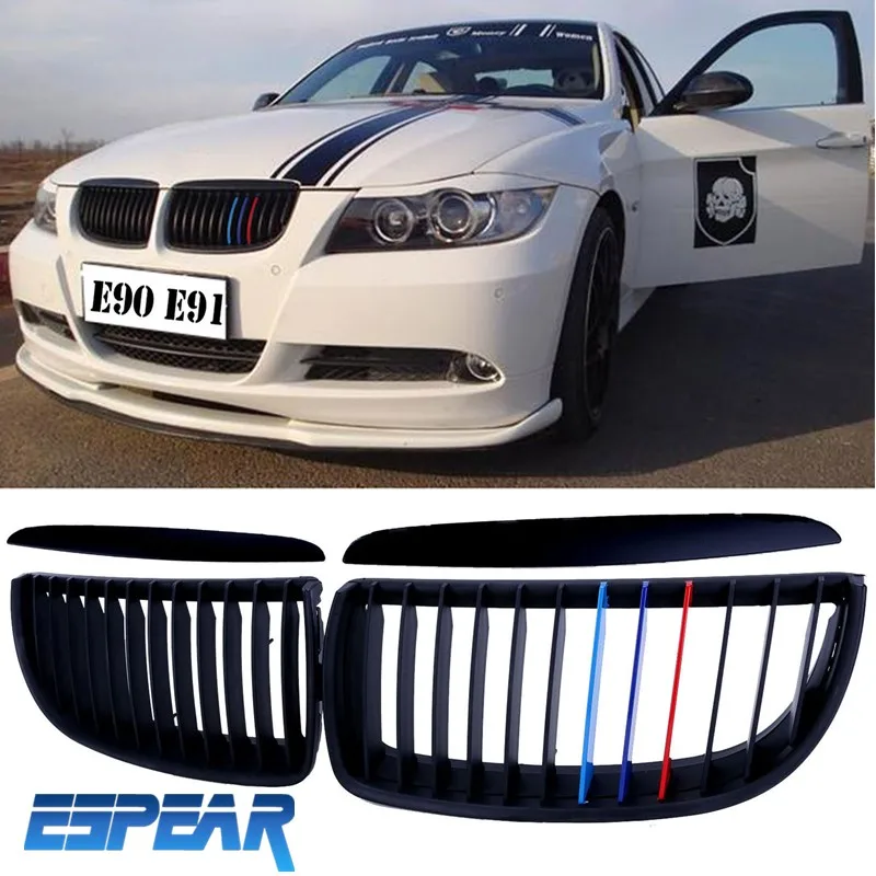 New 1pair For BMW E90 E91 4D 3 Series E90 Front Grille Kidney E91 ...