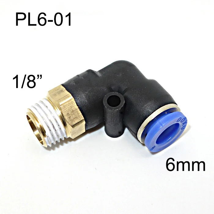6mm Tube To 1/8" BSP Male Thread Elbow One Touch Coupling Pneumatic Push Pipe Fitting Tube ...