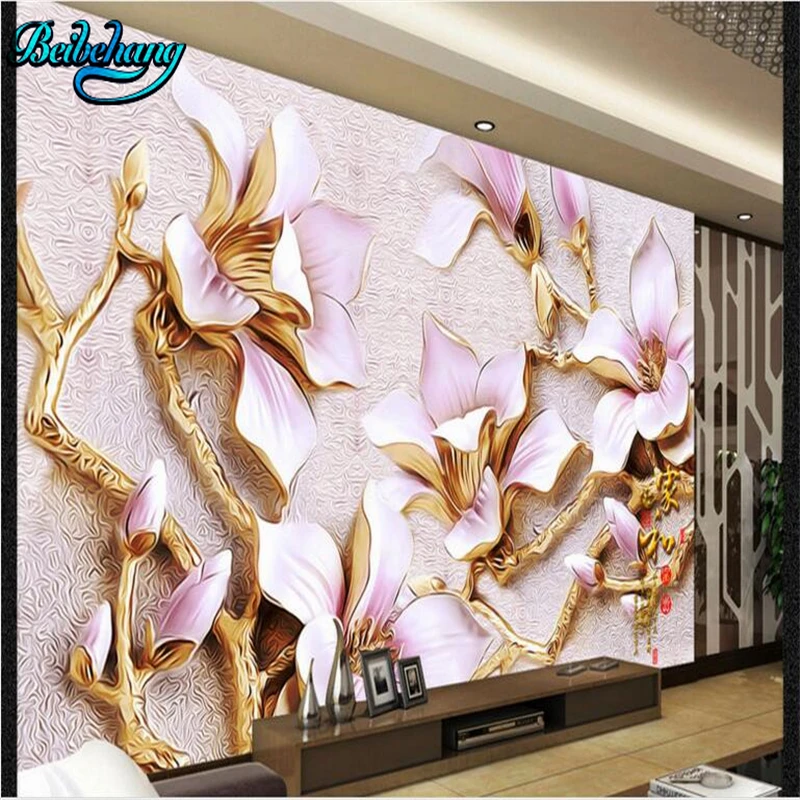 beibehang Custom Wallpaper Mural Decorative Stereo Embossed Sculpture ...