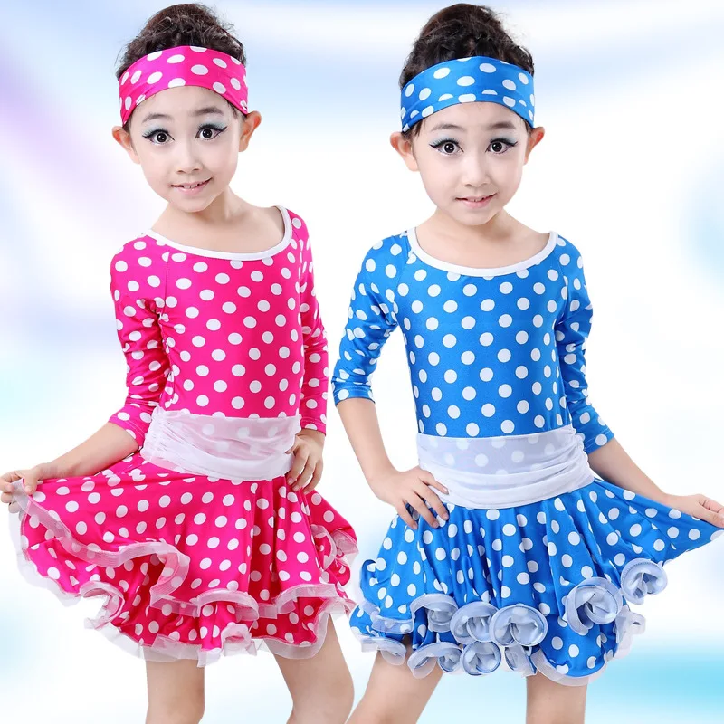 New Kids Modern Ballroom Dance Costume Long Sleeve Girls Latin Dancing ...