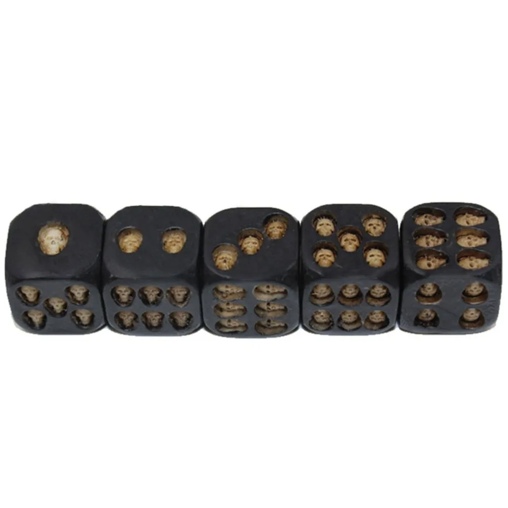 5pcs/set Skull Dice Gambling Dice Tower Universal Six Sided D6 Dice 3D ...