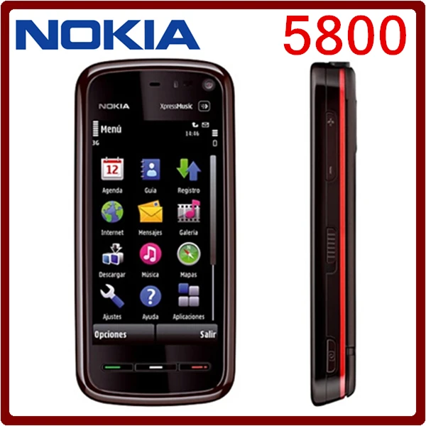 5800 Original Unlocked Nokia 5800 3.2MP 3G 1230mAh GPS WIFI Bluetooth ...