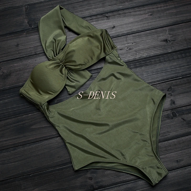 Women Sexy Off Shoulder One Piece Swimsuit Swimwear Female Women ...