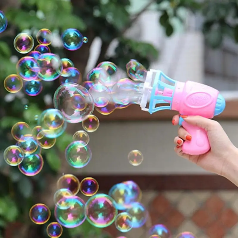 Plastic Electric Automatic Bubble Machine Fan Gun Blower Kids Playing ...