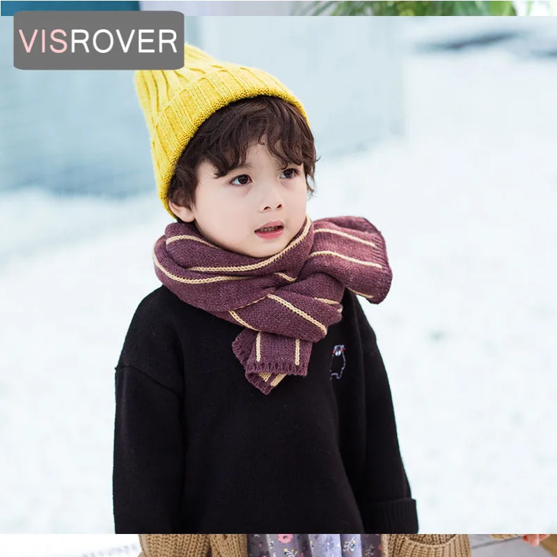 New Autumn Winter Children unisex acrylic striped scarf Baby Kids Scarf ...