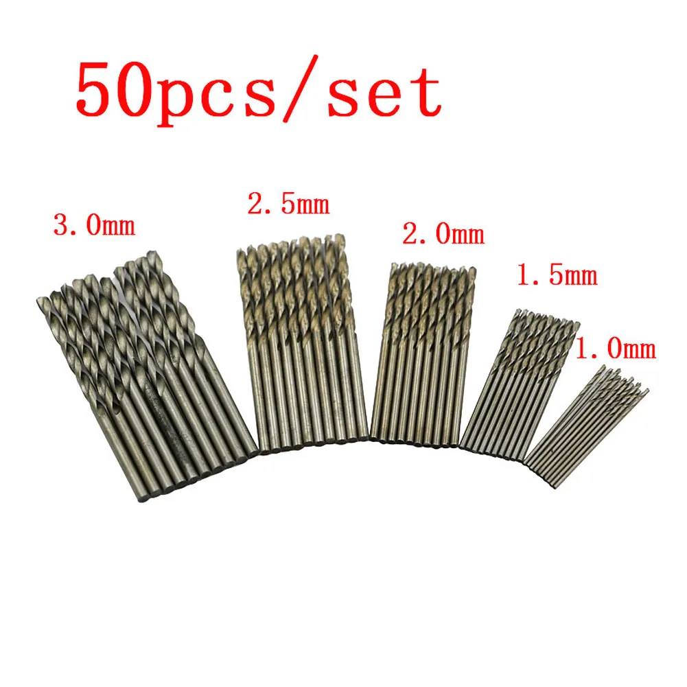 50 Pcs/Set Metric HSS High Speed Steel Twist Drill Bits Set 1.0mm 1.5mm ...
