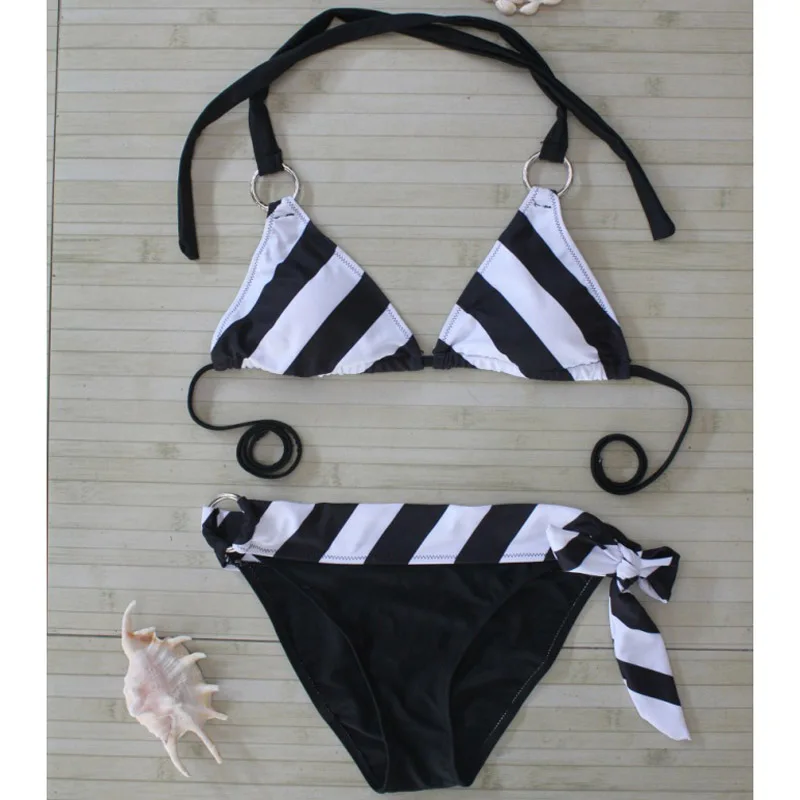 2017 Sexy Striped Bikinis Women Bandage Swimsuit Swimwear Female