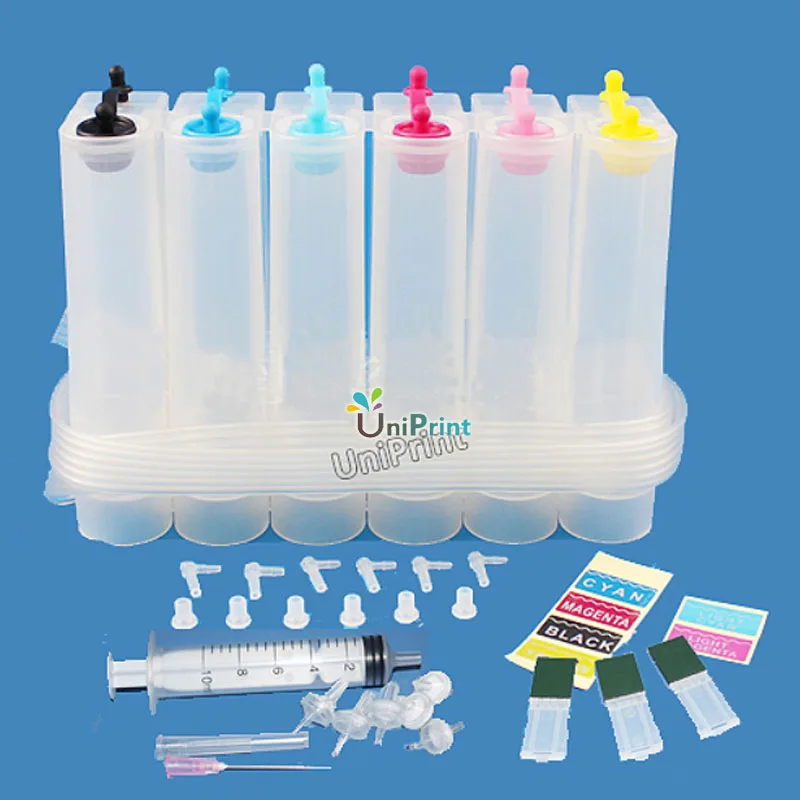 Kit universal CISS en 6 colores, sistema de tinta con tanque de tinta, compatible con impresoras ...