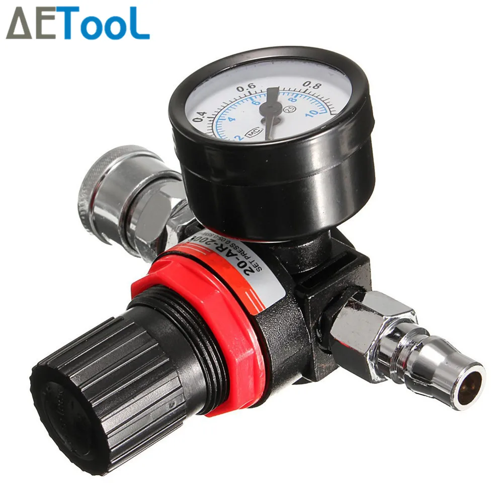 AETool 1/4" Adjust Air Pressure Regulator Gauge Spray Gun Accessories ...