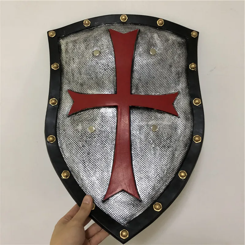 52cm Halloween Cosplay Prop Red Crusader Pope Knight Orc Shield 1:1 Pu ...