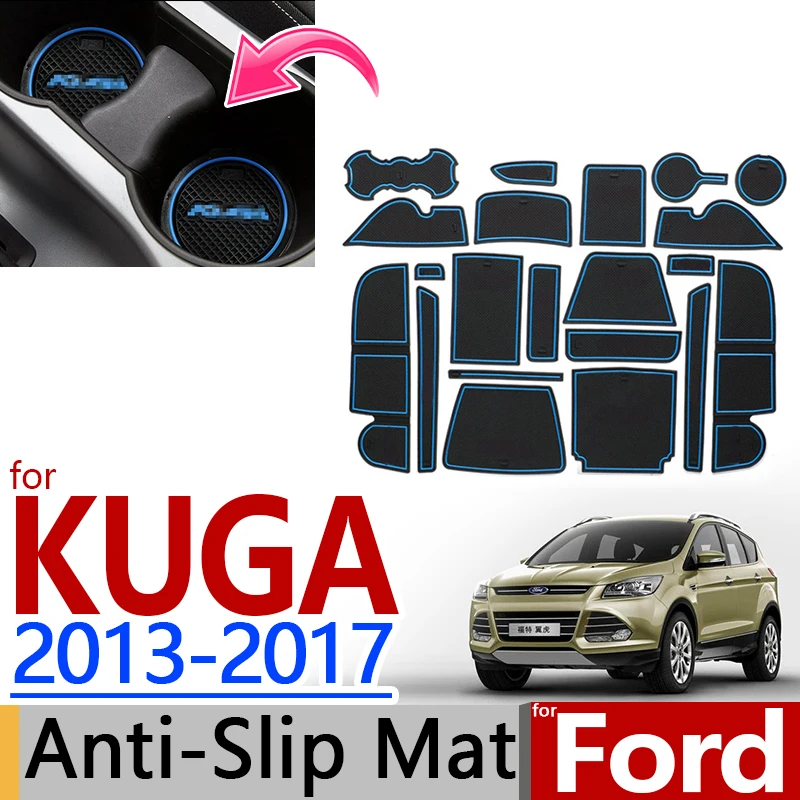 for Ford KUGA 2013 to 2017 Anti Slip Rubber Cup Cushion Door Groove Mat ...