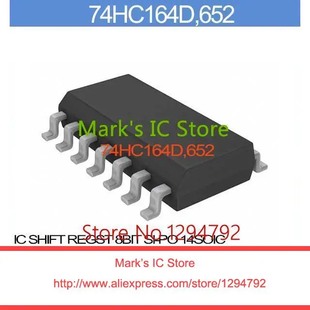 74HC164D,652 IC SHIFT REGST 8BIT SI PO 14SOIC 74HC164D 74HC164 HC164D ...