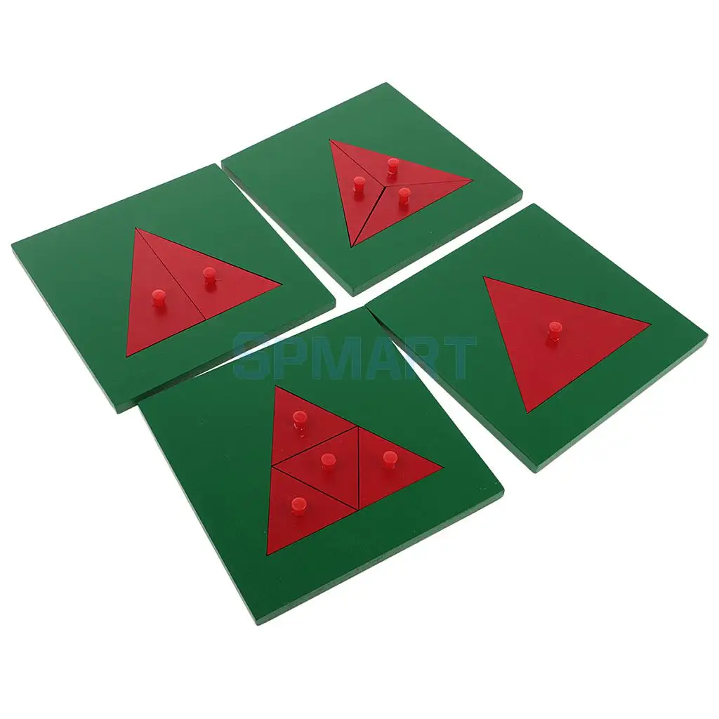 Montessori Triangle Puzzle Game Wooden Toy Preschool Early Learning ...