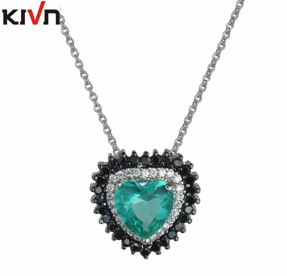 KIVN joyería de moda impresionante corazón CZ cúbico Zirconia mujeres ...