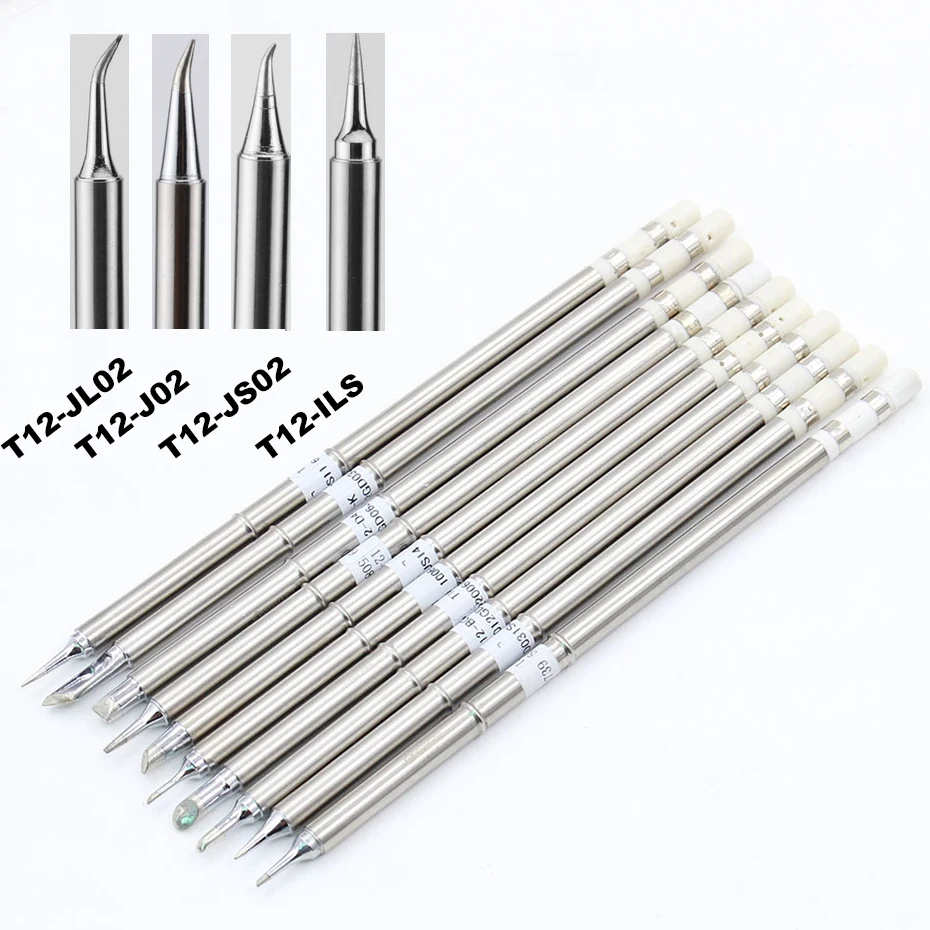 4pcs T12-jl02 T12-j02 T12-js02 T12-ils Soldering Iron Tips T2 Series ...
