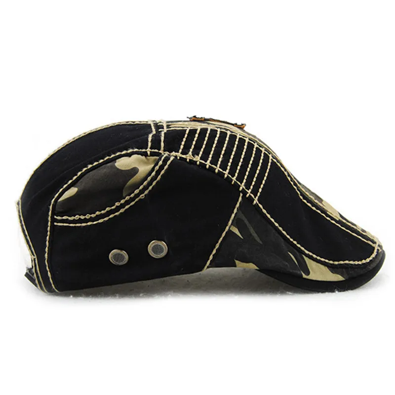 Мужская шапка, летняя, дышащая, стирается, хлопок, камуфляж, береты ...