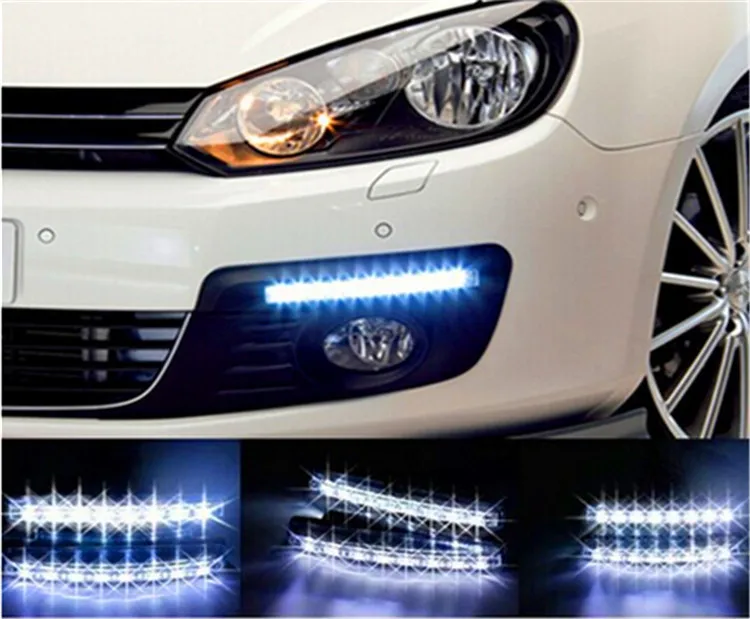 무료 배송 슈퍼 화이트 8 Led 주간 러닝 라이트 Drl 라이트 바 주차 자동차 안개 조명 스트로브 라이트 12v Dc 헤드