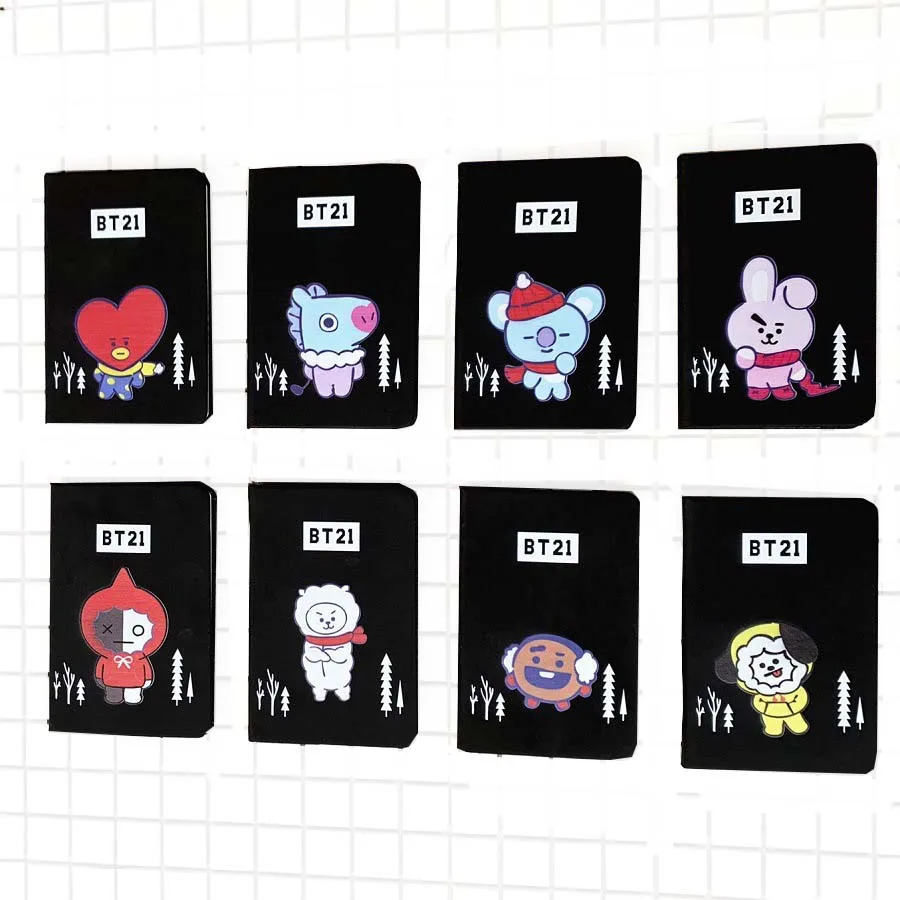 Nova Kpop BTS Bangtan Meninos BT21 TATA CHIMMY COOKY Notebook PU Bolso ...