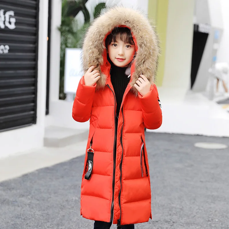 Children Down Jacket Girl Fur Coats 2018 New Winter Girls Overcoat Long ...