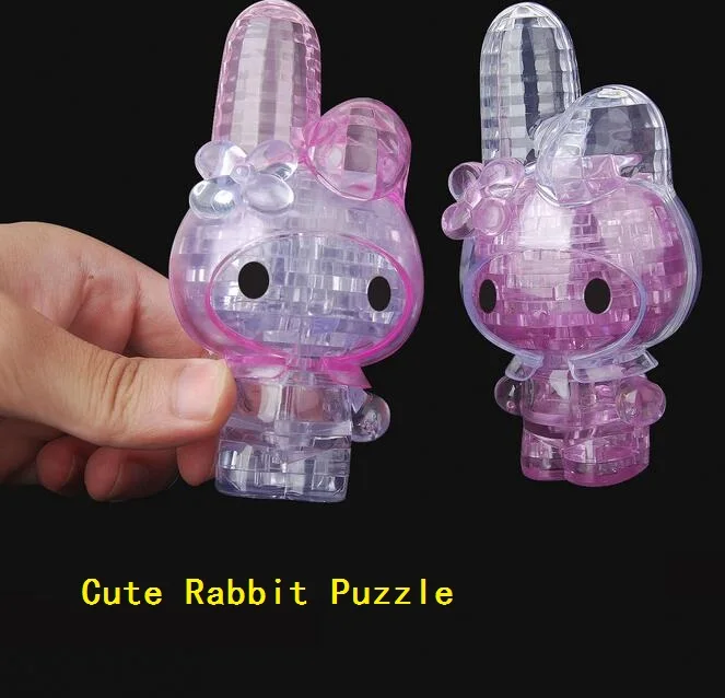 Super Cute 3D Crystal Blocks Rabbit 38 Pieces Jigsaw Model DIY Keep ...