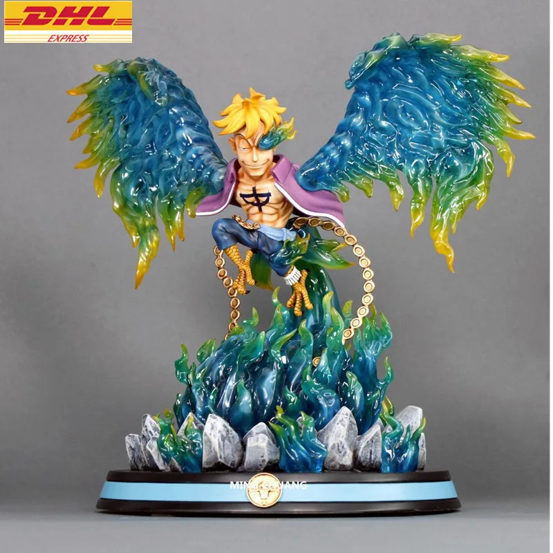 12"ONE PIECE Statue The White Whiskers Marco Bust GK Action Figure ...