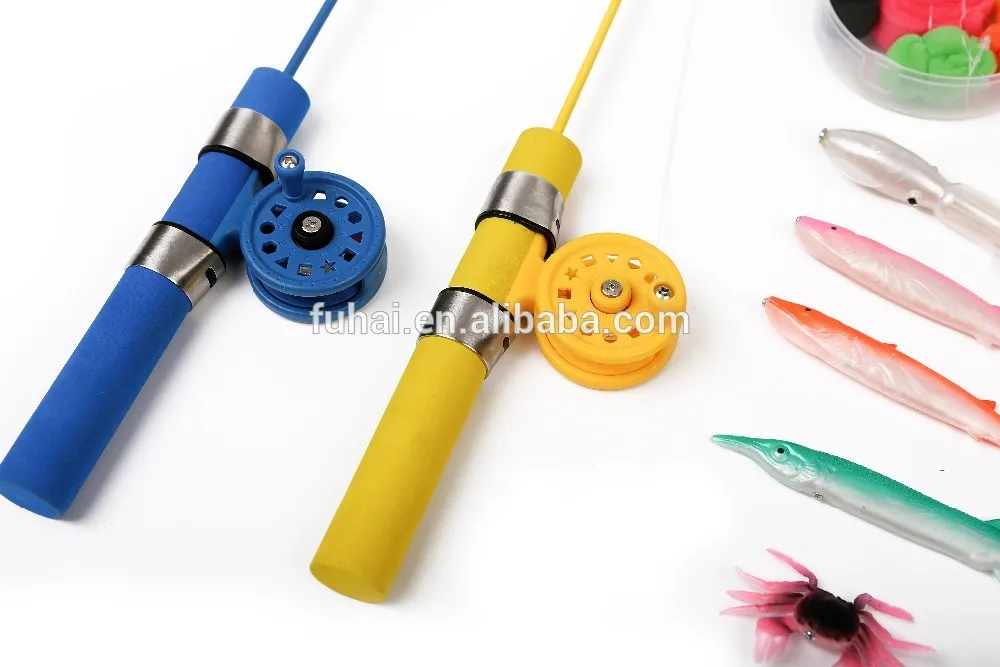 Patent Popular Fiberglass Fishing Rod with Plastic Fishing Lures Toys ...
