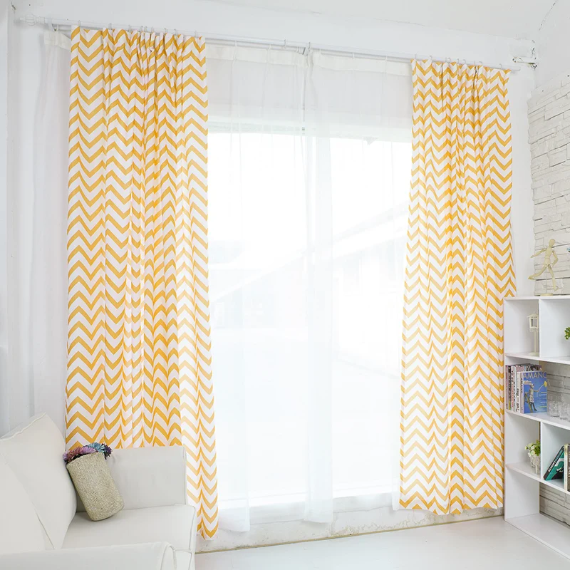 Simple modern high end curtains finished wave striped shade cloth ...