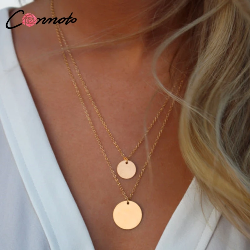 Conmoto Модное ожерелье золотистого цвета ожерелье серебристого цвета круглый чокер женские
