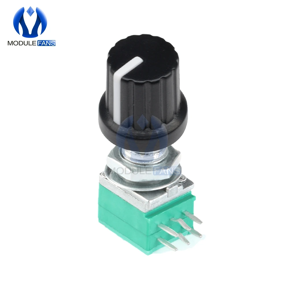 10PCS 5K 10K 20K 50K 100K Rotary Potentiometer 6mm Knurled Shaft Single ...