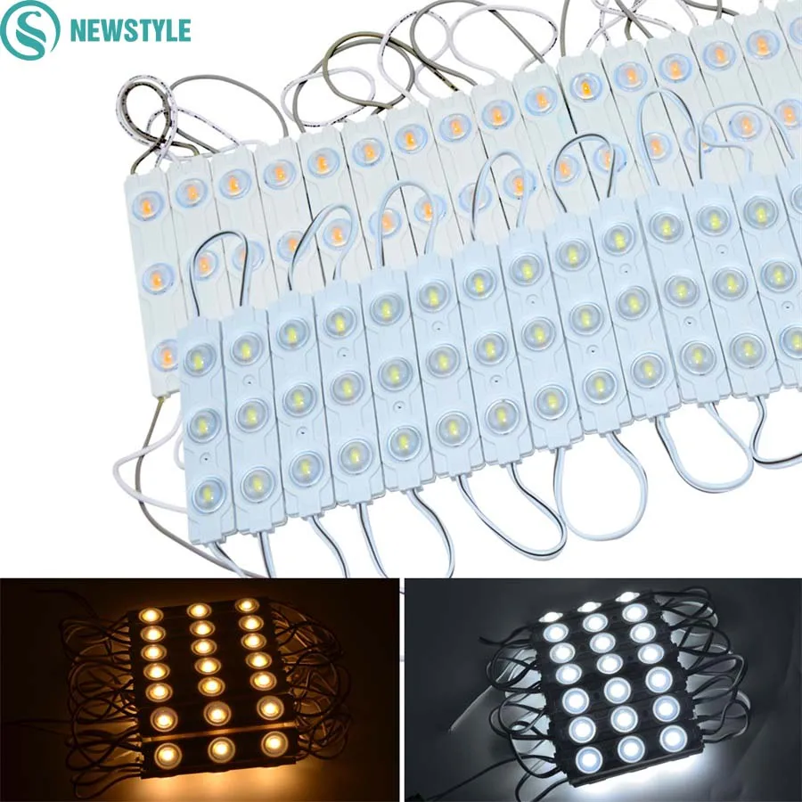 20pcs/lot NEW 5730 3LED injection led module 12V with lens Waterproof ...