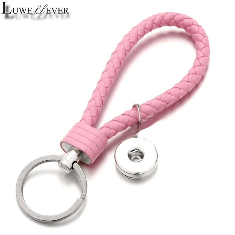 Hot-Sale-Top-Popular-025-Fashion-Weave-PU-Leather-Key-Chains-18mm-Snap ...