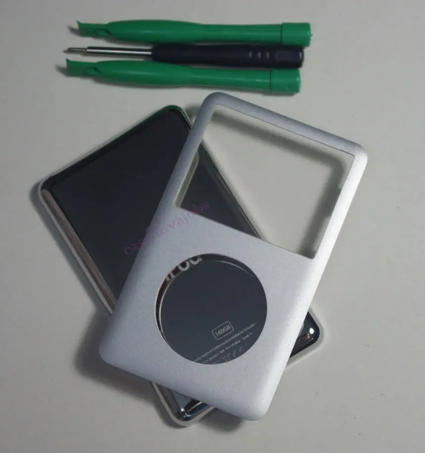 Silver iPod classic 7th 160GB back cover + front case kit (Thin back ...