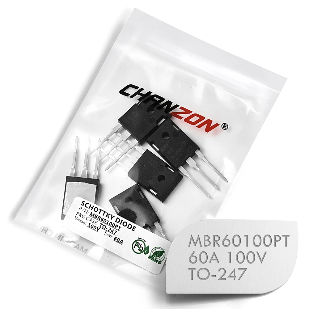 (5 Pcs) Mbr60100pt Schottky Barrier Rectifier Diodes 60a 100v To-247 60 Amp 100 Volt Mbr60100 Pt ...