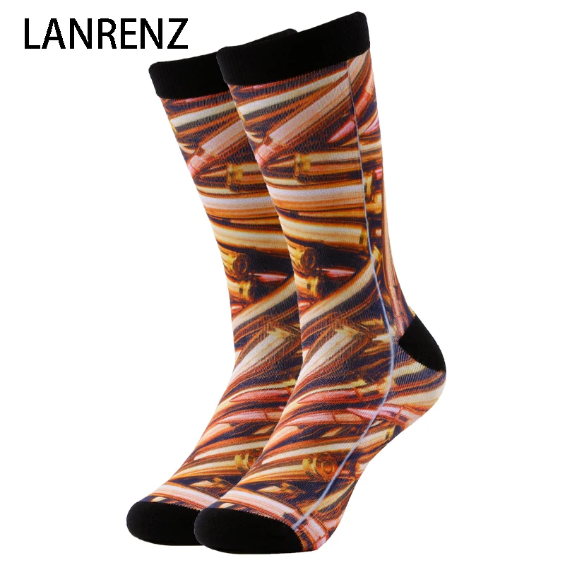 2020 gold bullet printing Men and women fashion Funny socks 3d printed ...