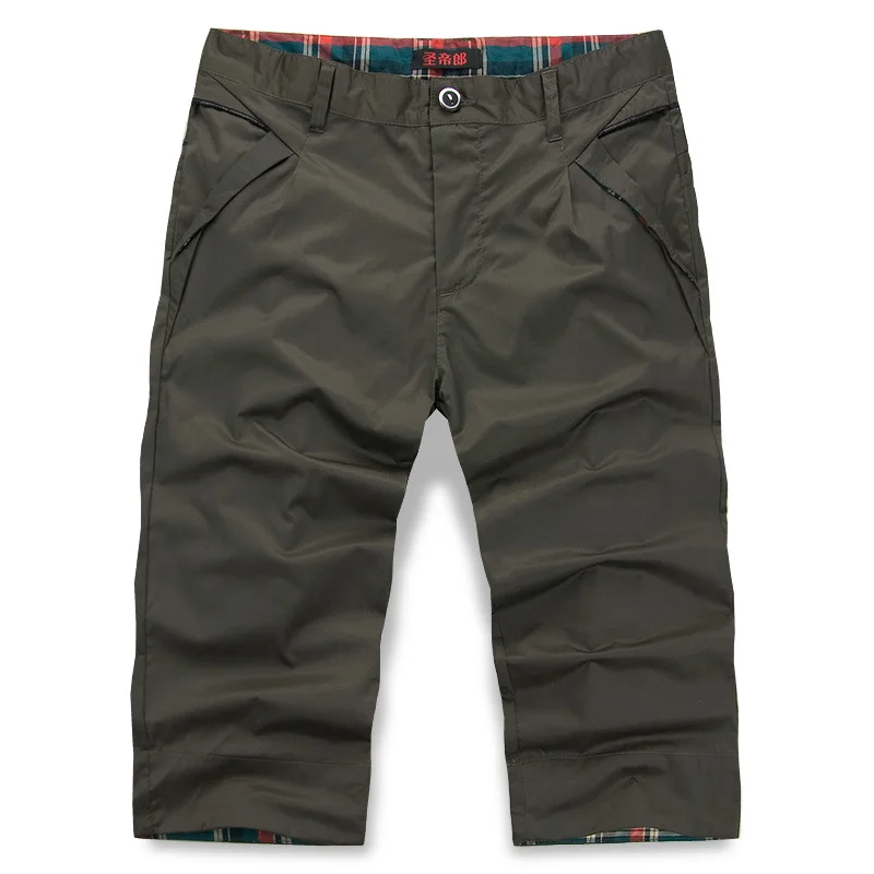 Men's summer male capris casual pants slim male cotton casual capris ...