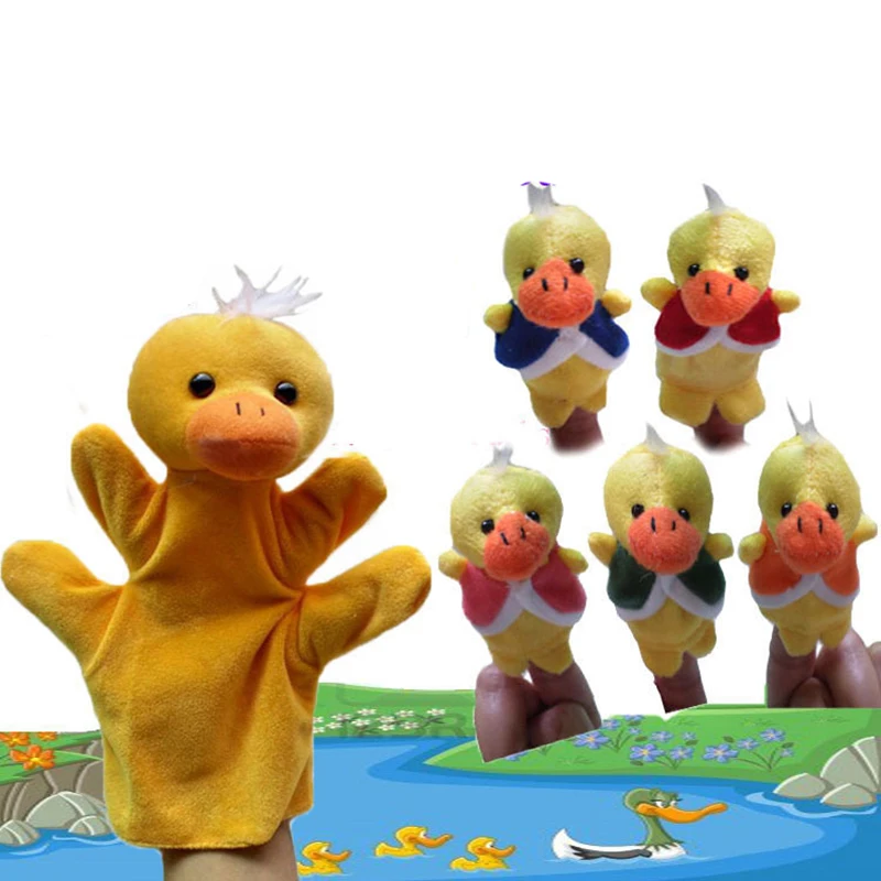 6Pcs Finger Doll Baby Plush Toys the nursery rhyme finger puppets Five ...