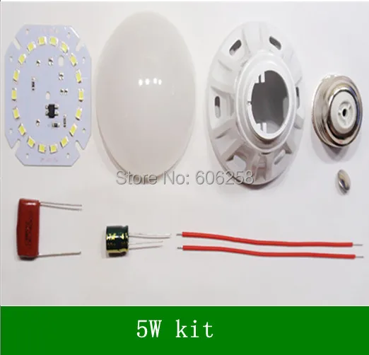 DIY 5W 2835SMD LED Bulb Kit Bulb Housing Component Parts Plastic Bulb ...