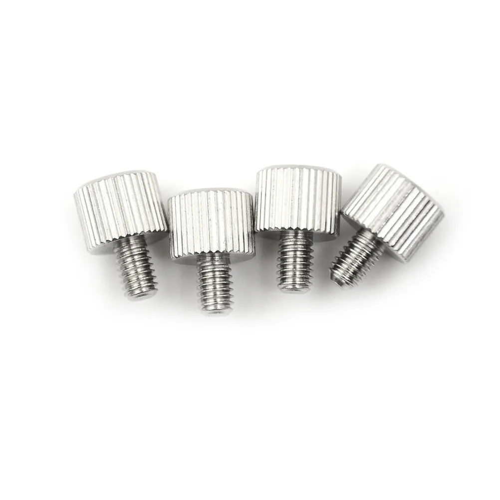 M4 X 6mm Toolless Thumb Screw Stainless Steel Knurling Flat Head