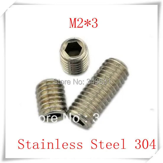 High Quality Stainless steel 304 M2*3 socket set screw/ m2 grub screw ...