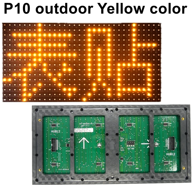SMD-P10-Outdoor-Waterproof-Amber-Yellow-Color-LED-Text-Panel-Module ...