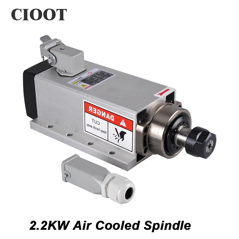 CNC Spindle 2.2KW 220V Air cooled Spindle motor 4 Ceramic Bearing ...