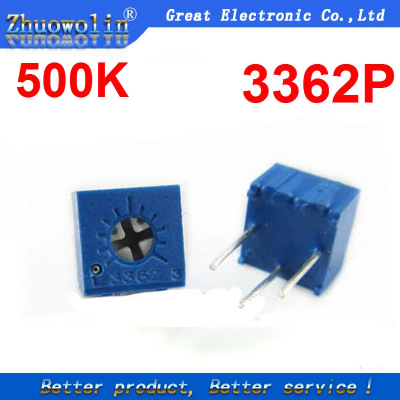20pcs/Lot 504 500K 3362P 1/4 Square Trimming Potentiometer Adjustable ...