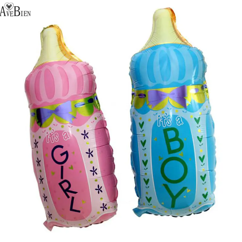30inch Feeding Bottle Foil Balloons Baby Boy Air Balloons 1th Baby Ball ...