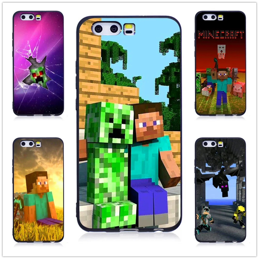 windows Minecraft black Soft TPU Phone Case For Huawei P8 P9 Lite 2017 ...