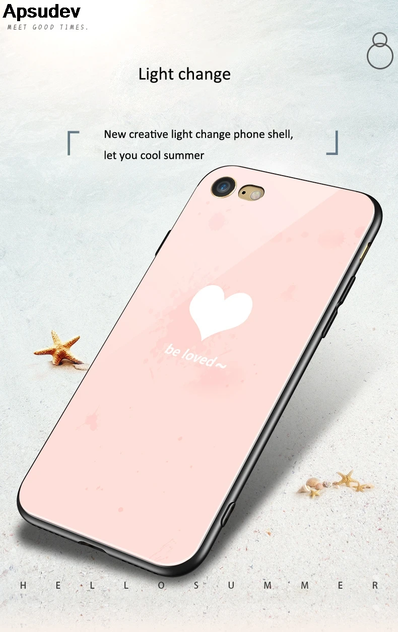 Apsudev Light Changing Case For iphone X 7 7 Plus 8 8 Plus Painted Back ...