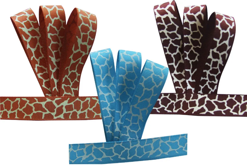 Ppcrafts 3/8"(9mm) 100yards Grosgrain Ribbon Printed Giraffe Design For ...