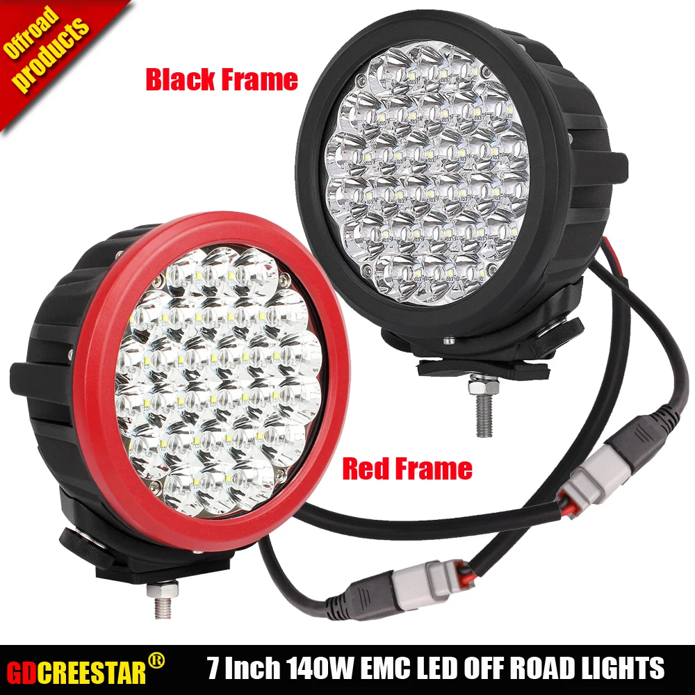 New 7inch Round 140W Led driving lights 12V 24V IP68 with Spot/Flood ...