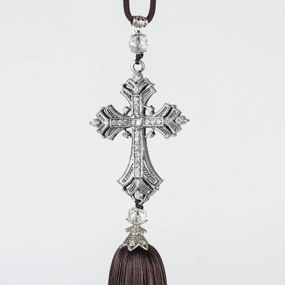 Crystal-Diamond-Metal-Cross-Jesus-Christian-Car-Rear-View-Mirror-Car ...