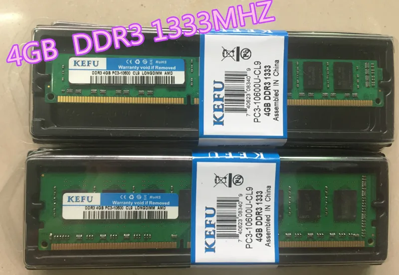 DDR3 4GB Ram 1333 PC3 10600U 4G 1333MHZ RAM No ecc desktop Memory with ...