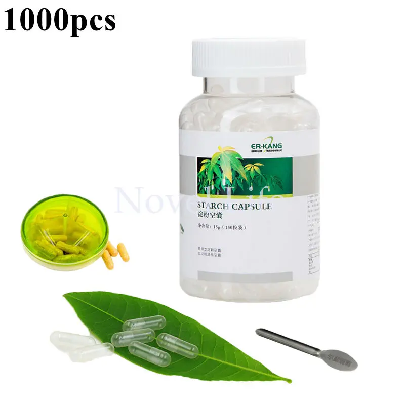 1000pcs Empty Natural Tapioca Starch Capsule Shell Case Size 0 Food ...